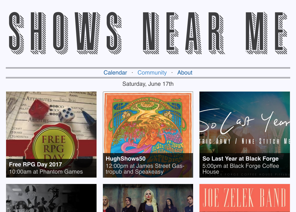 Shows Near Me — A New Pittsburgh Music Calendar Makes Its Entrance | by ...
