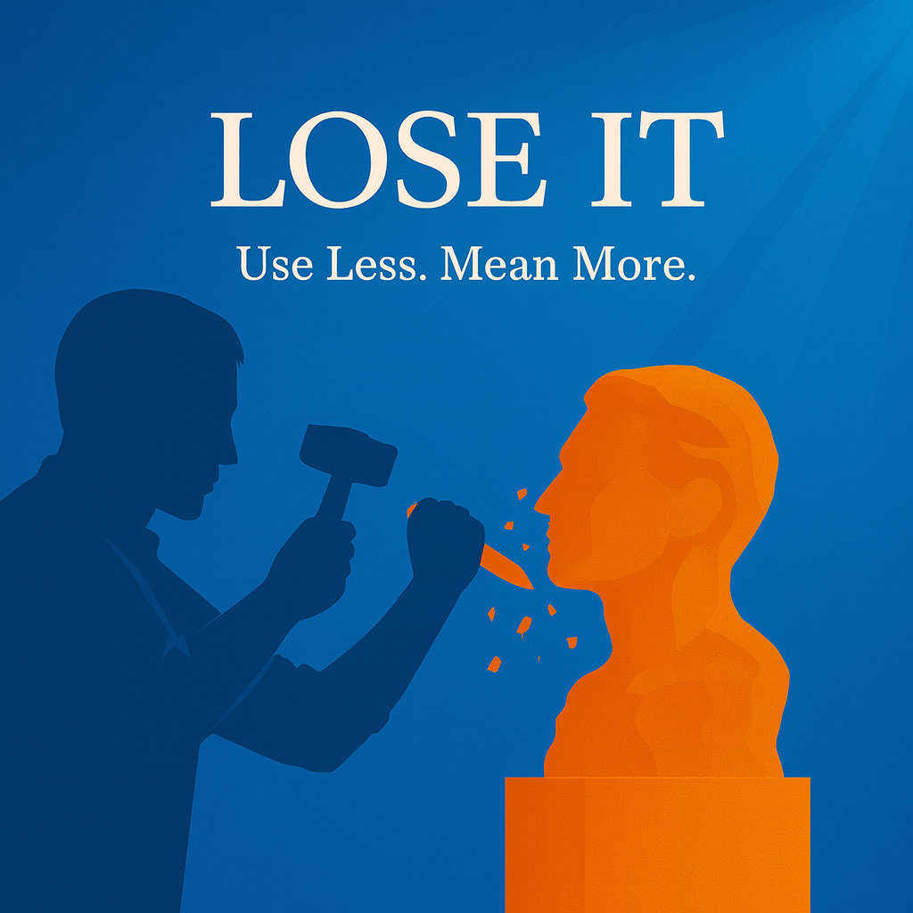Lose It: Use Less. Mean More.. Here’s what nobody’s saying out loud ...