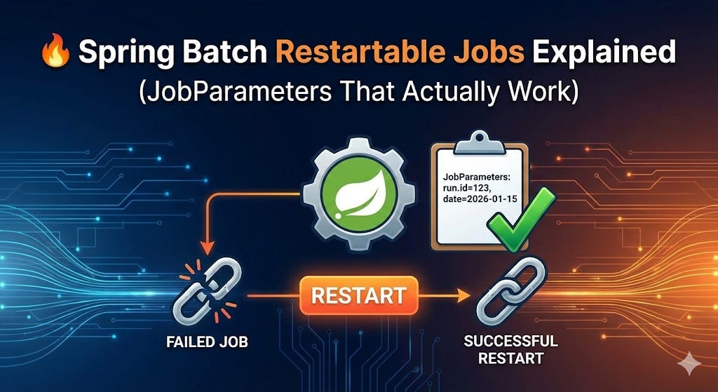 🔥 Spring Batch Restartable Jobs Explained (JobParameters That Actually ...