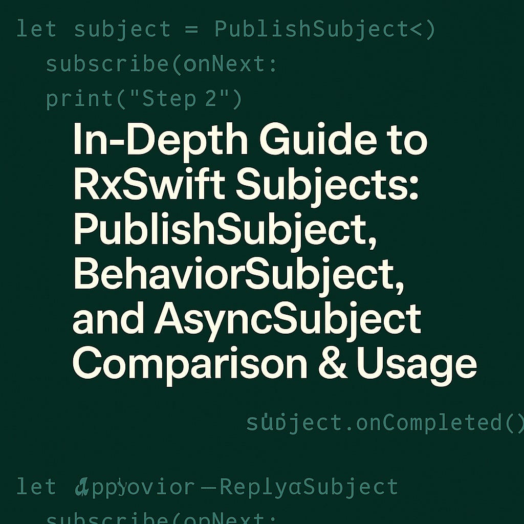 In-Depth Guide to RxSwift Subjects: PublishSubject, BehaviorSubject, ReplaySubject, and ...