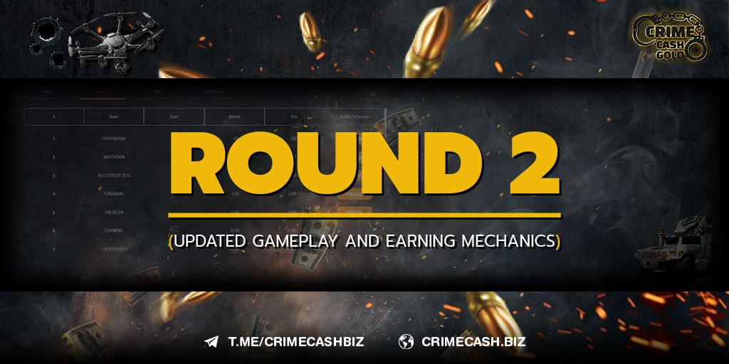 Round 2 — Updated gameplay and earning mechanics | by CrimeCash.Biz ...