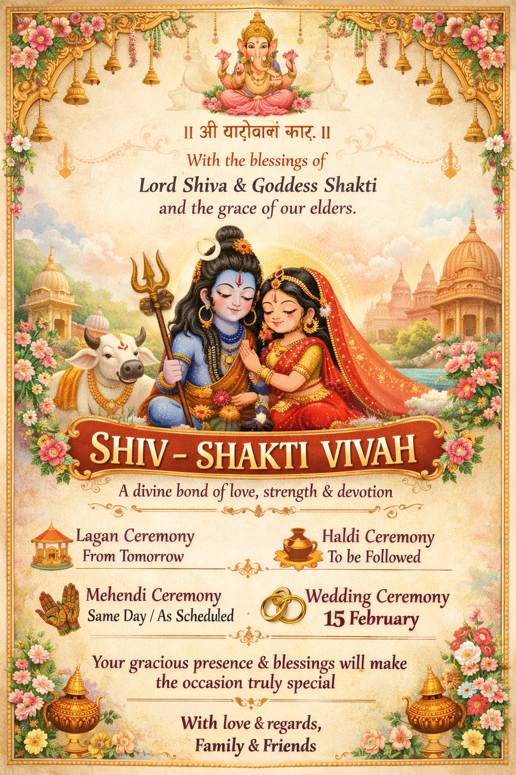 Shiv-Shakti Vivah……(Invitation). Let’s pray to Lord Shiva to help us ...