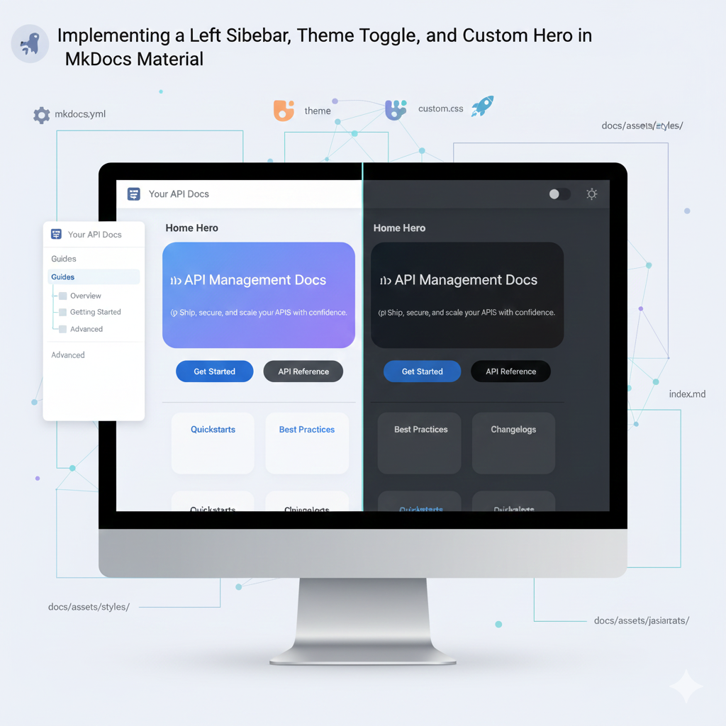 Implementing a Left Sidebar, Theme Toggle, and Custom Hero in MkDocs Material | by Wishula ...