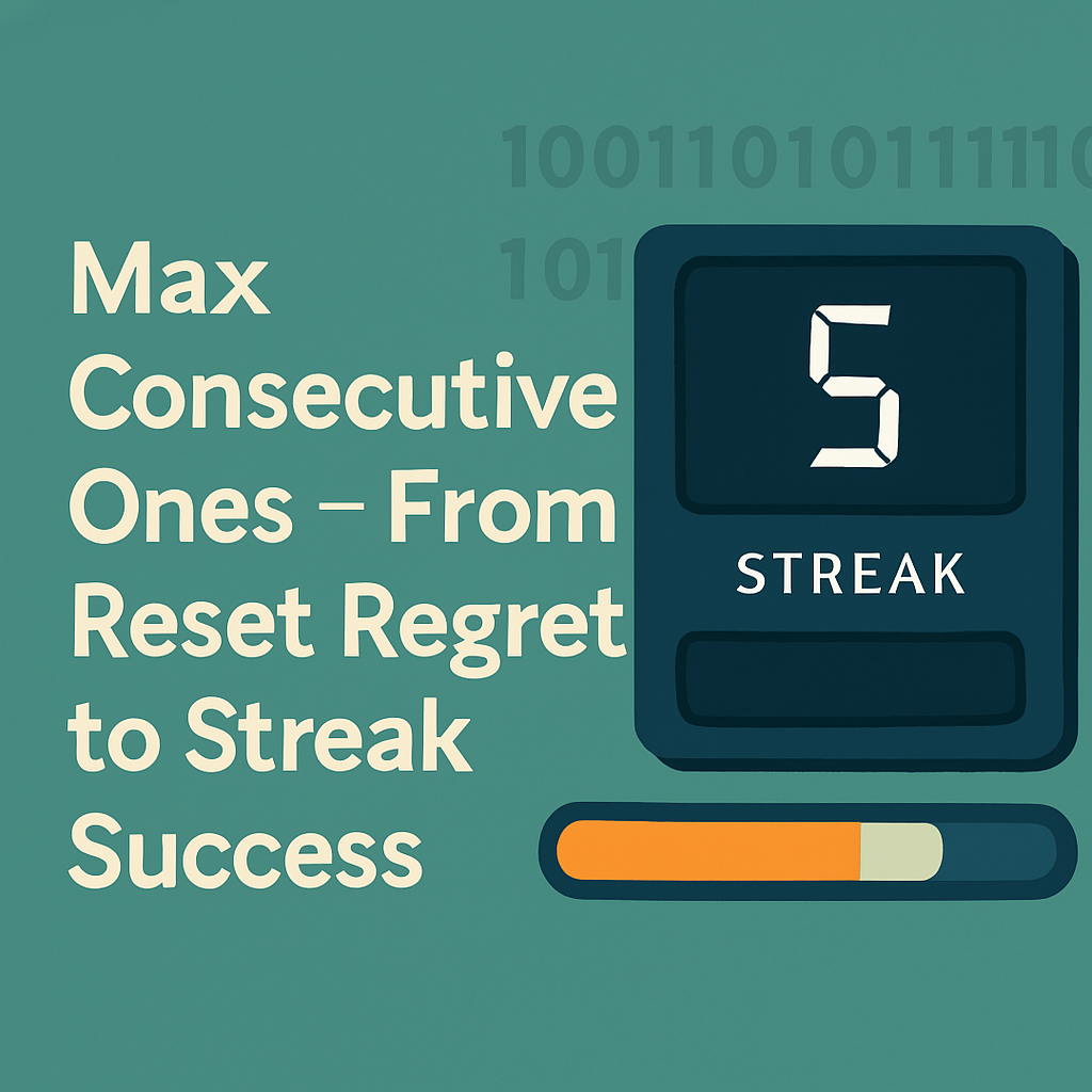 Max Consecutive Ones — From Reset Regret to Streak Success | by ...
