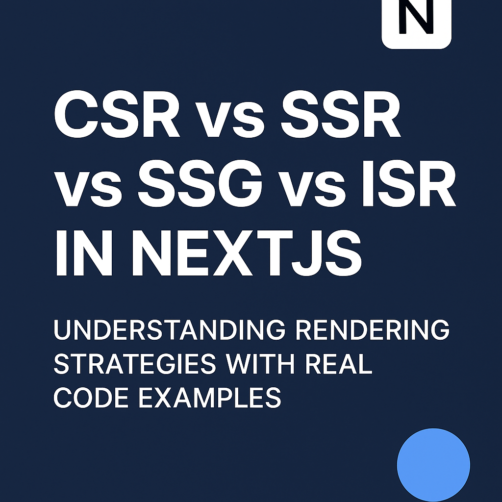 CSR vs SSR vs SSG vs ISR in Next.js | by Malhar Jadhav | Nov, 2025 | Medium