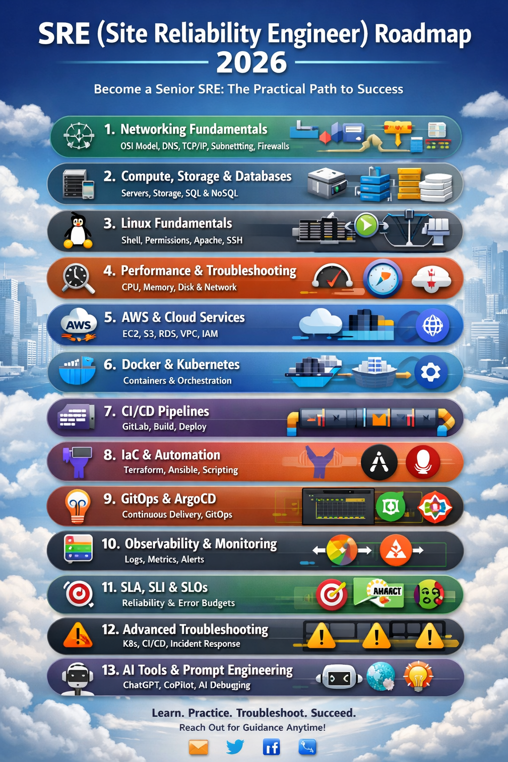 SRE (Site Reliability Engineer) Roadmap 2026 | by Bhavuk Mudgal | AWS ...