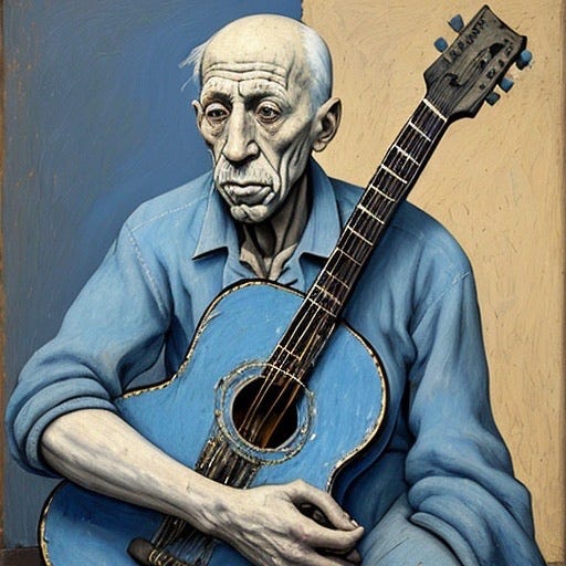 Picasso blue guitar store
