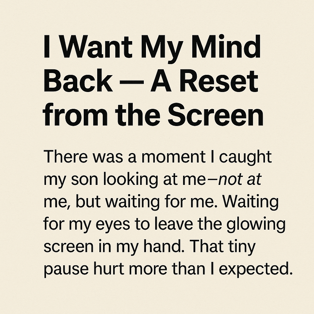 I Want My Mind Back — A Reset from the Screen | by UpOnly Cris | Nov ...