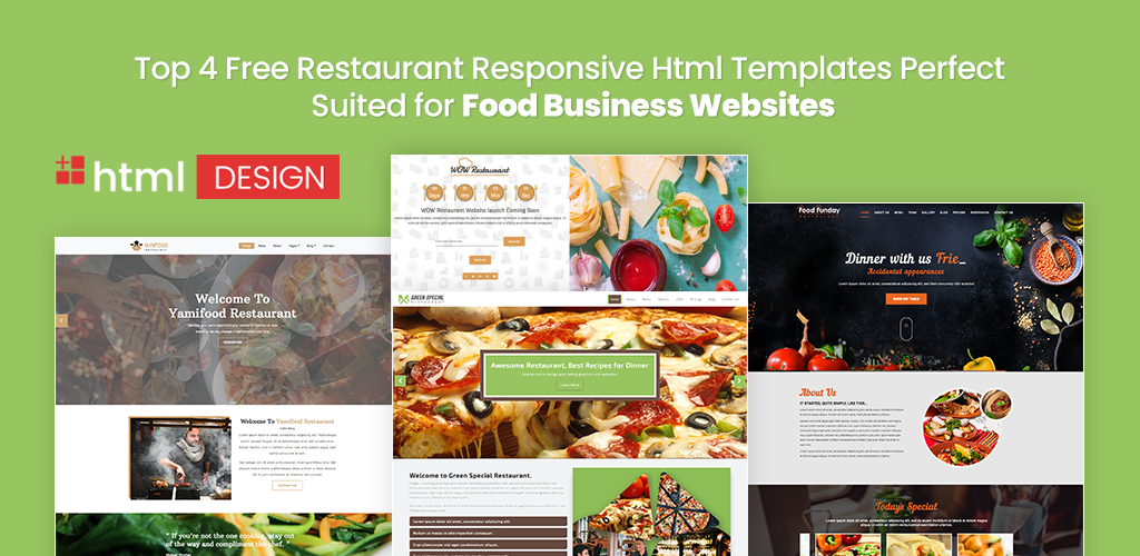Top 4 Free Restaurant Responsive Html Templates Perfect Suited for Food ...