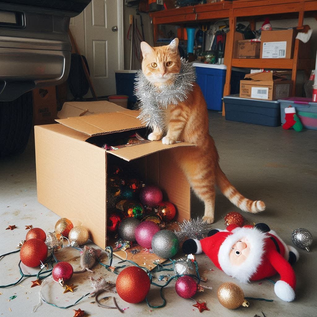 Tinsel and Trouble. A furry intruder | by Brenda Arledge | Sparkle City Magic | Jun, 2025 | Medium