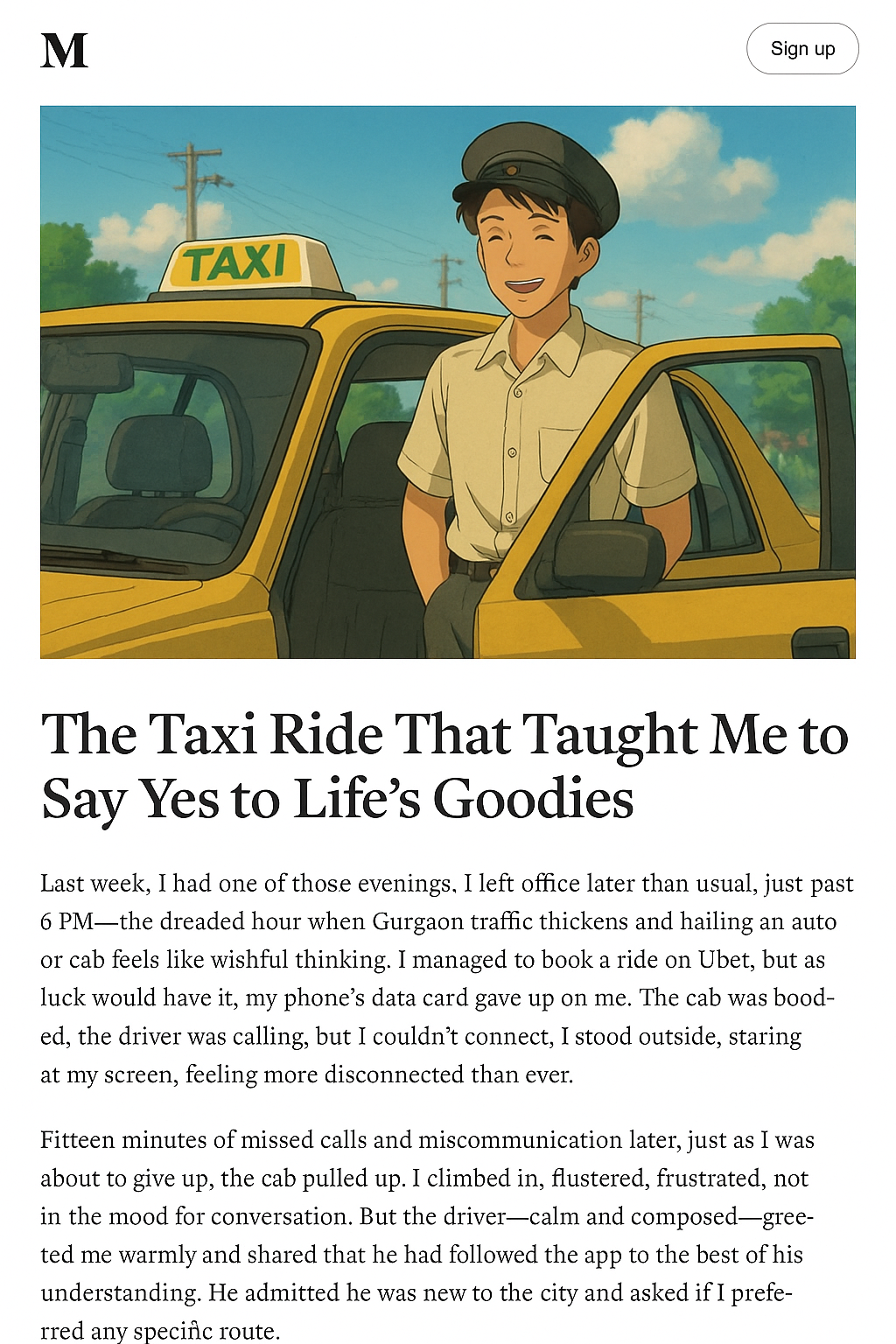 The Taxi Ride That Taught Me to Say Yes to Life’s Goodies | by Charu ...