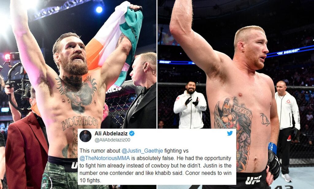Conor McGregor sends text to Justin Gaethje : After Dustin Poirier KO ...