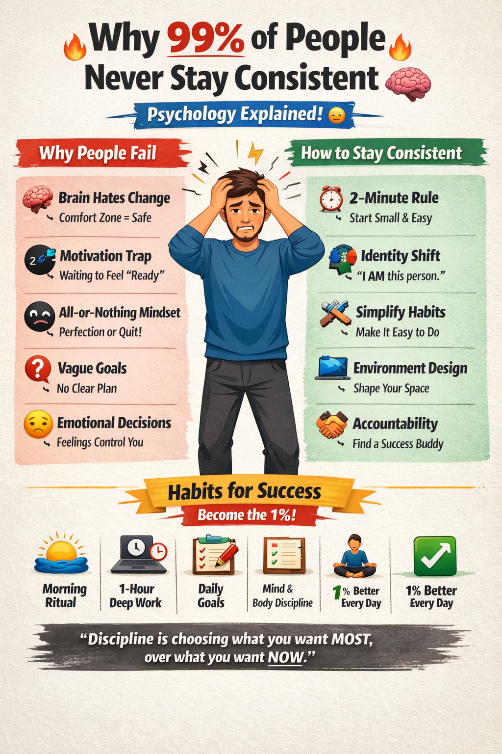 🌪️ “Why 99% of People Never Stay Consistent — Psychology Reveals the ...