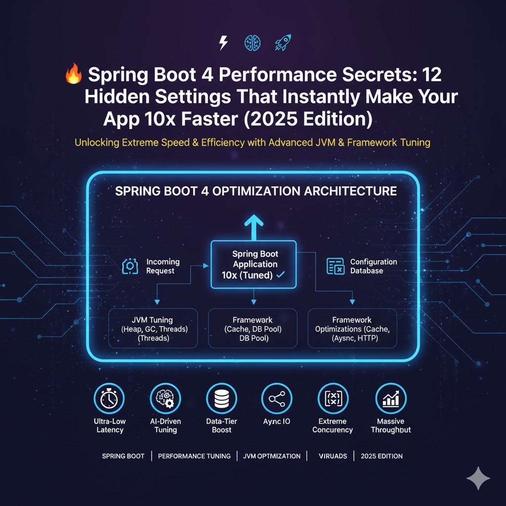 🔥 Spring Boot 4 Performance Secrets: 12 Hidden Settings That Instantly Make Your App 10x Faster ...
