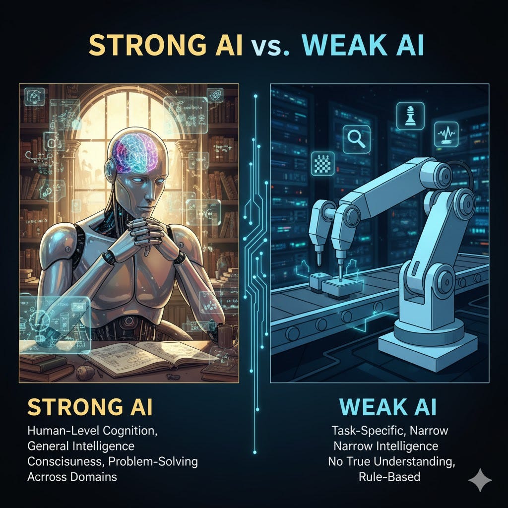 AI : Strong AI vs Weak AI | by Shankar Angadi | Nov, 2025 | Medium
