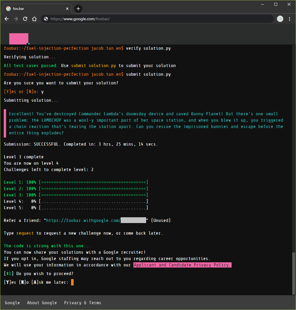 Google FooBar Challenge: Level 3: 100% | by Jacob Tan En | Medium
