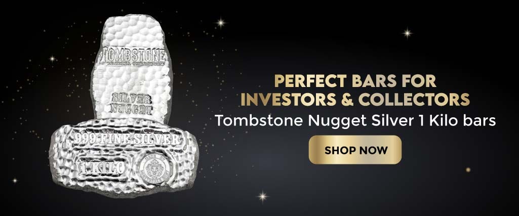 Buy Scottsdale Tombstone Nugget Silver Bar 1 kg | BOLD Precious Metals ...