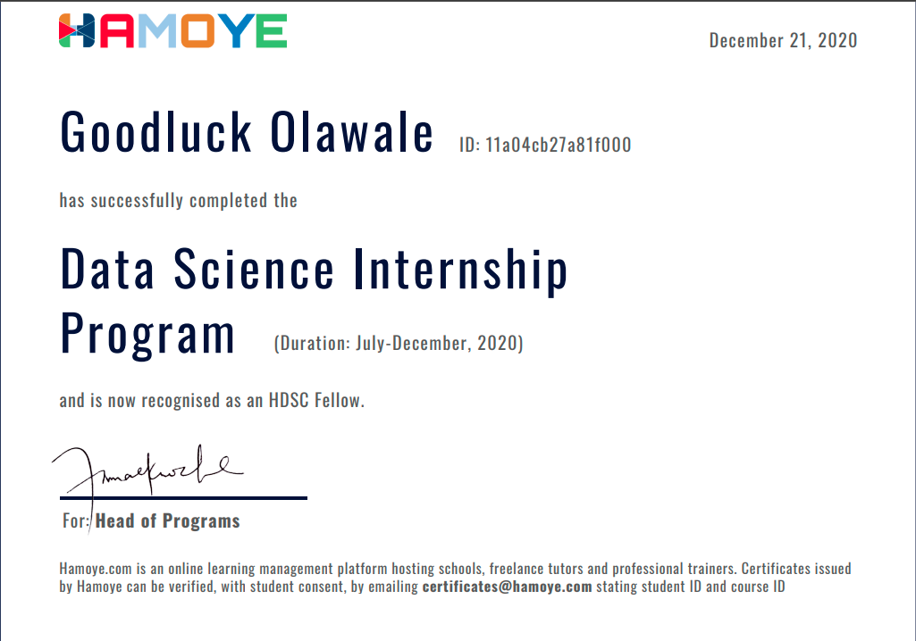 MY HAMOYE INTERNSHIP EXPERIENCE. The six months internship program have ...