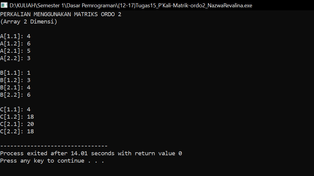 Perkalian Matriks Ordo 2 pada Array 2 Dimensi dalam C++ | by ...