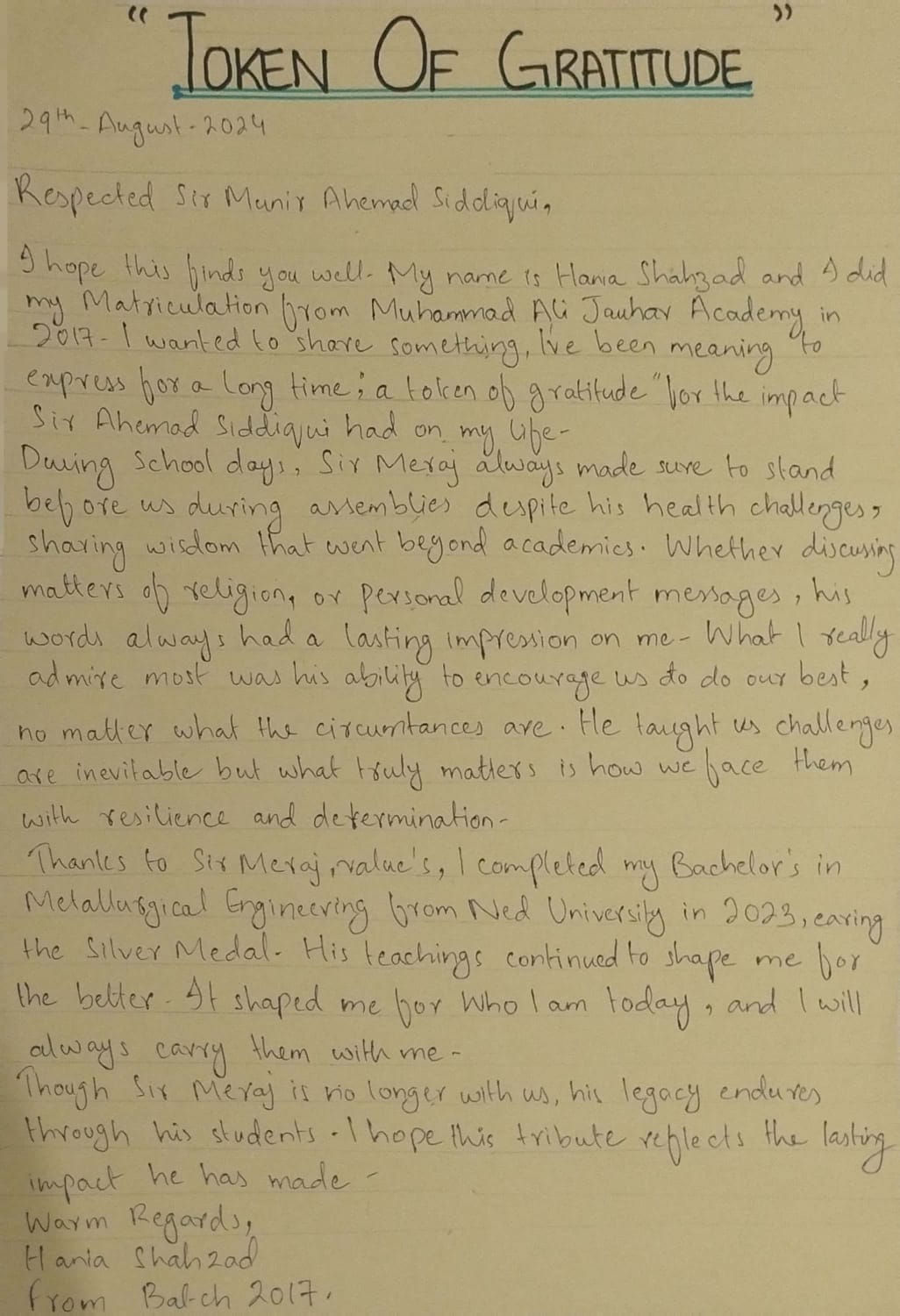 GRATITUDE: A JOURNEY OF REFLECTION AND THANKS | by Hania Shahzad | Aug ...