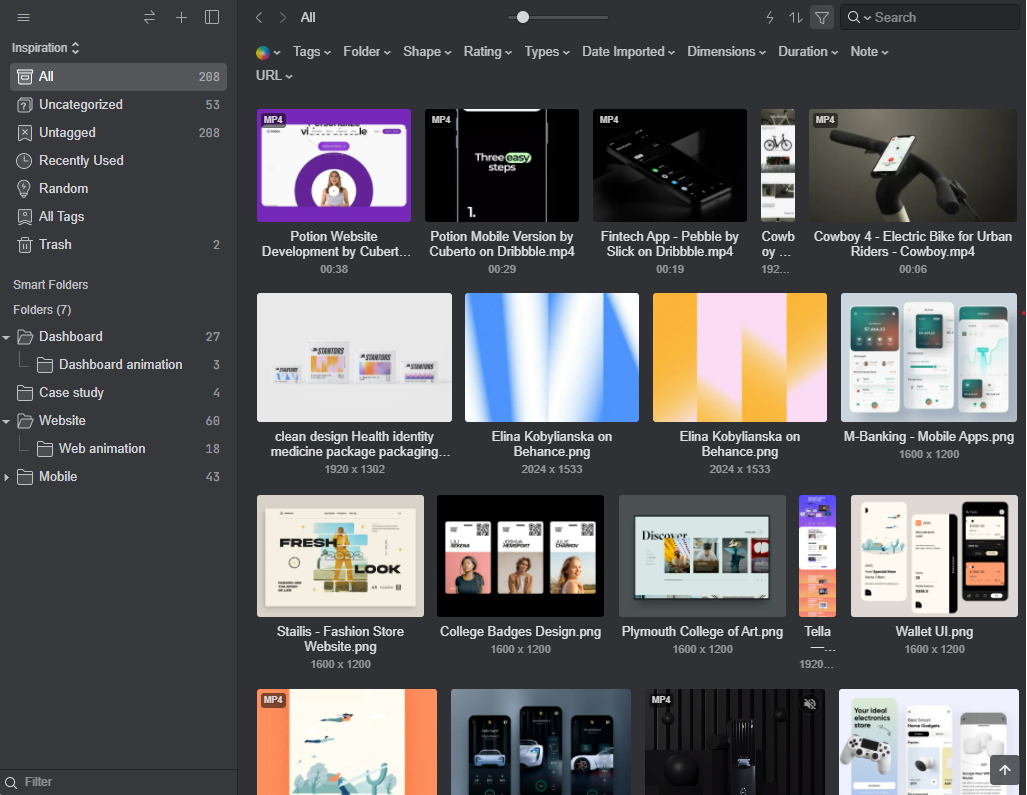My experience to organize all my reference images, inspirations as a UI ...
