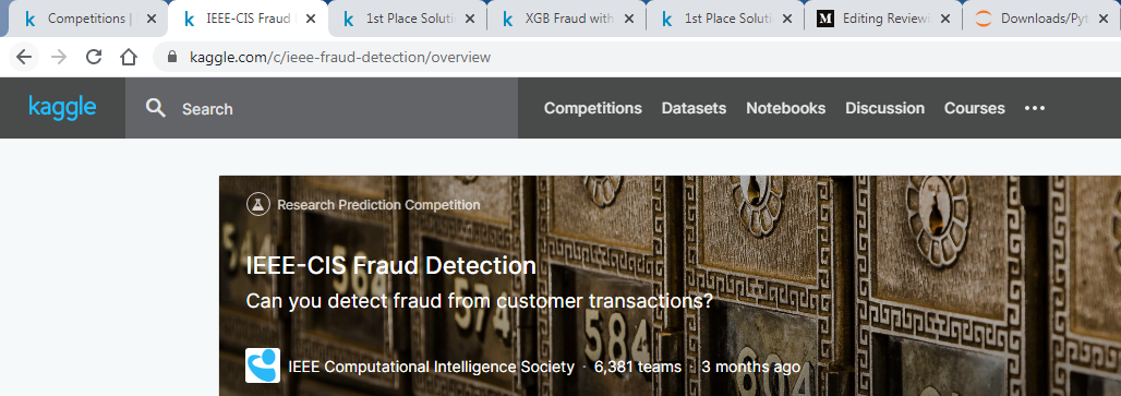 Reviewing IEEE-CIS Fraud Detection : Competition on Kaggle — XGBoost ...