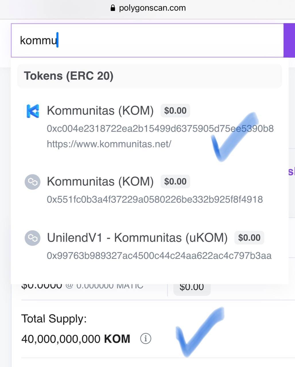 $KOM logo on Polygonscan.com - Kommunitas - Medium