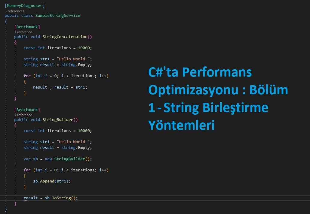 C#’ta Performans Optimizasyonu : Bölüm 1 — String Birleştirme Yöntemleri | by Gökberk Timurözü ...
