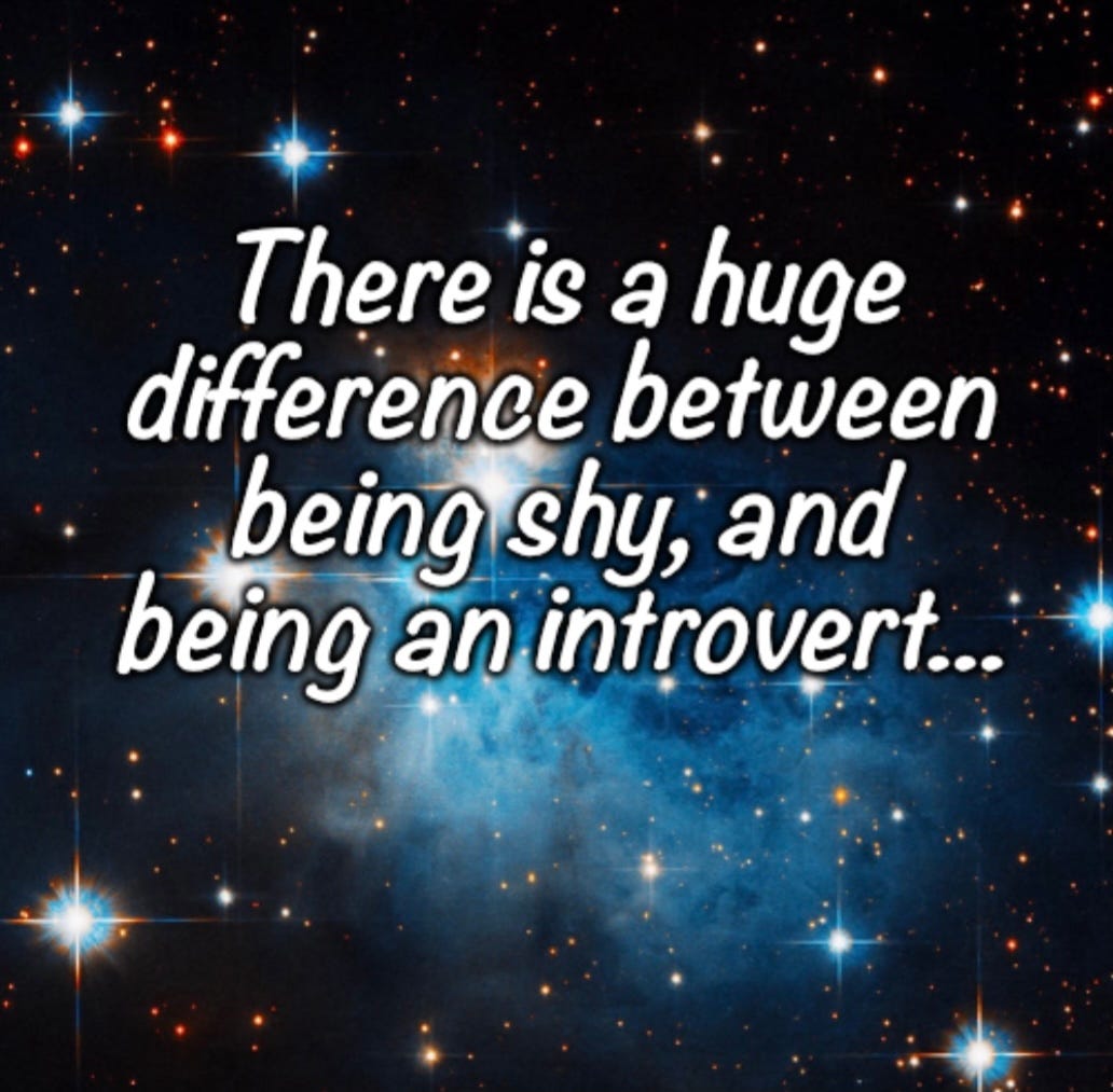 There is a huge difference between being shy, and being an introvert ...