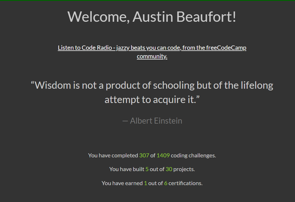 freeCodeCamp. Finally beginning to make some progress… | by Austin Beaufort | Medium