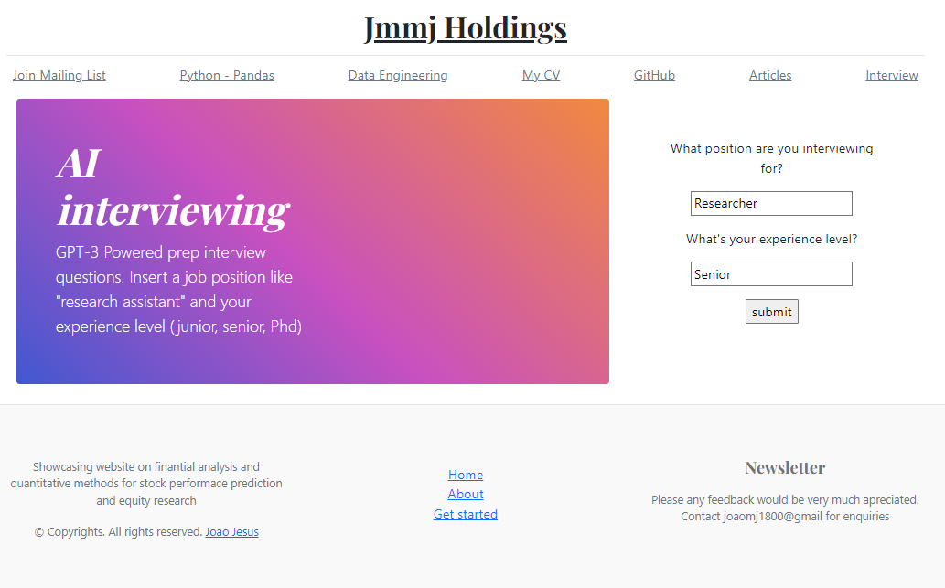 Deploying GPT-3 in a Flask Application | by Joao Maria Jesus | Dev Genius