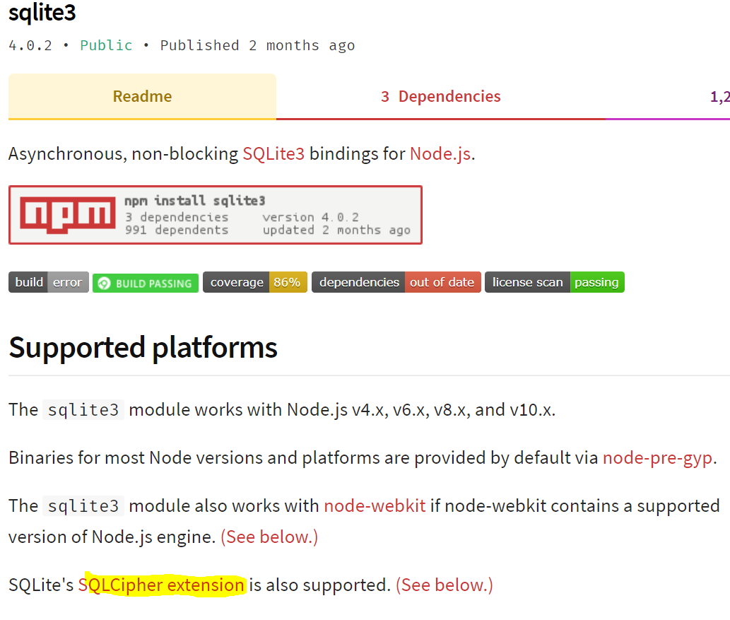 SQLCipher로 SQLite3 암/복호화. SQLite3 DB를 암/복호화 하는 방법과 Node에서 암호화 된… | by Jeongkuk Seo | sjk5766 ...