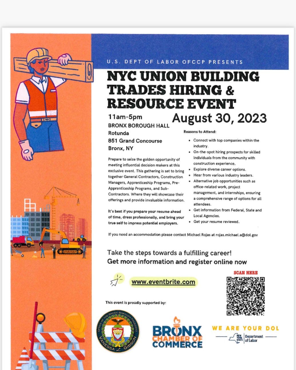 Union Construction Hiring and Resource Fair in the Bronx — 8/30 - NeON ...