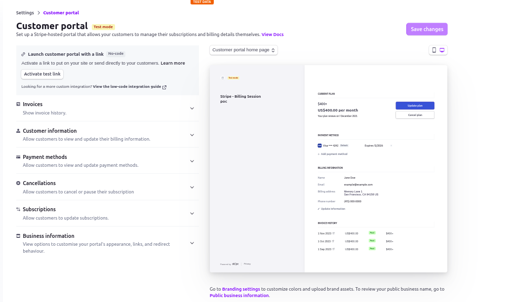 How To Create A Billing Portal Session And Checkout Session In Stripe Using Nodejs By Anitha 8961