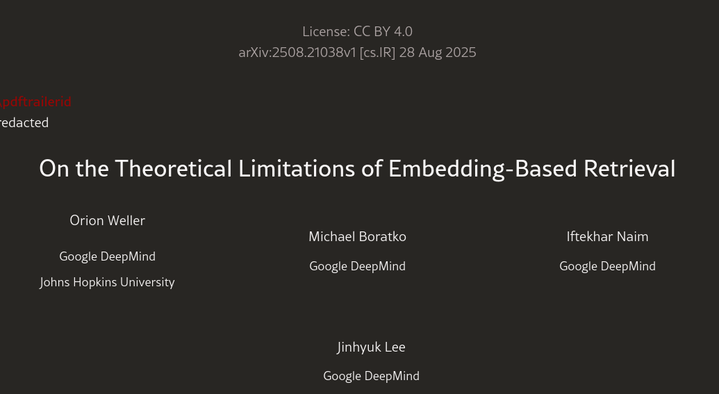 On the Theoretical Limitations of Embedding-Based Retrieval — New ...