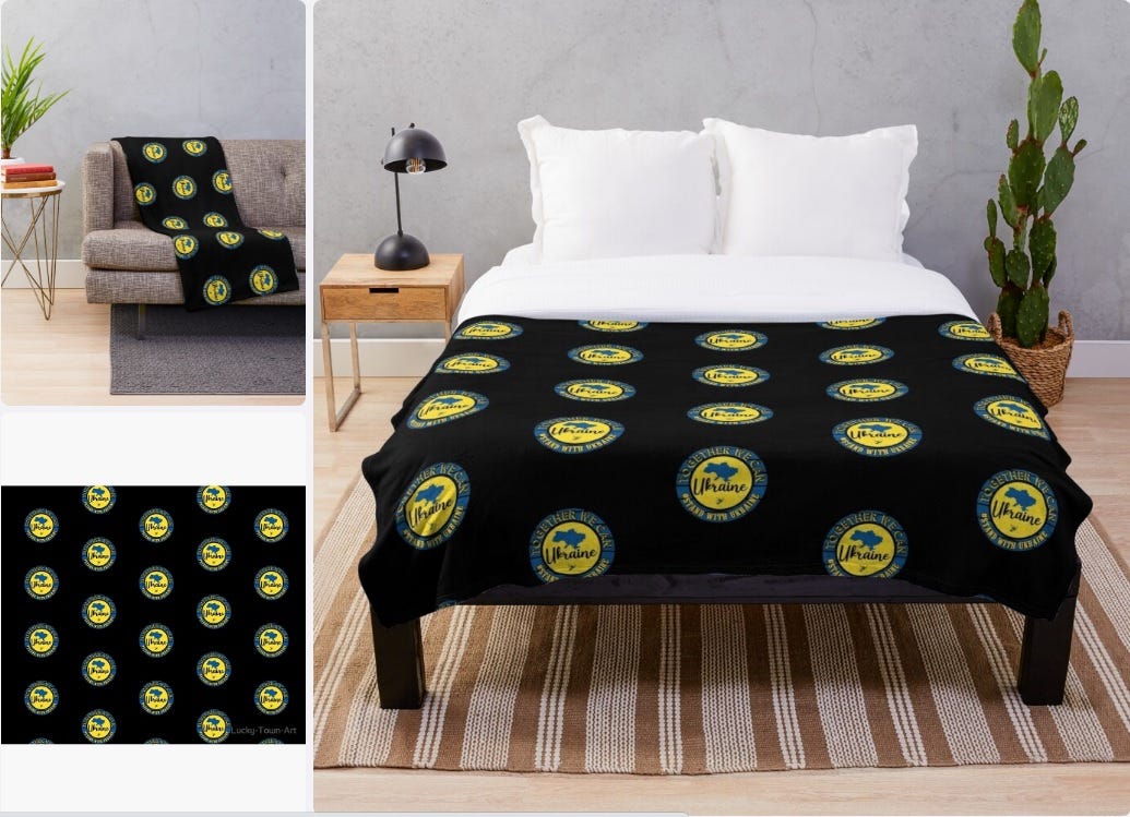 Together we can — Stand with Ukraine Throw Blanket €46.51 Top of Form ...