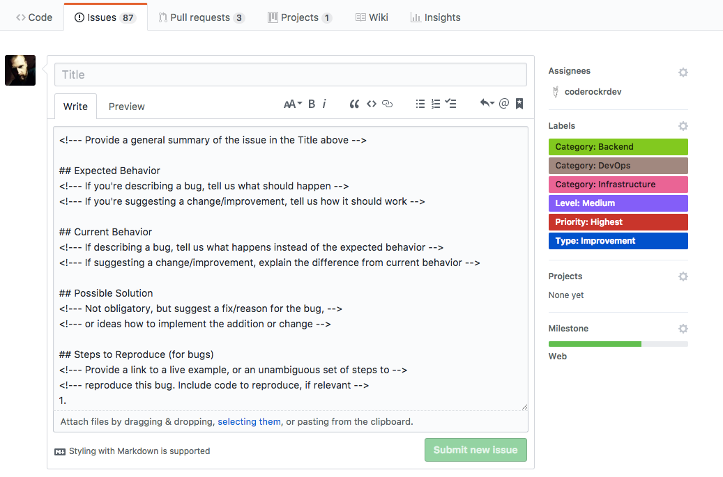 Boas práticas na criação de milestones, tarefas, pull requests e ...