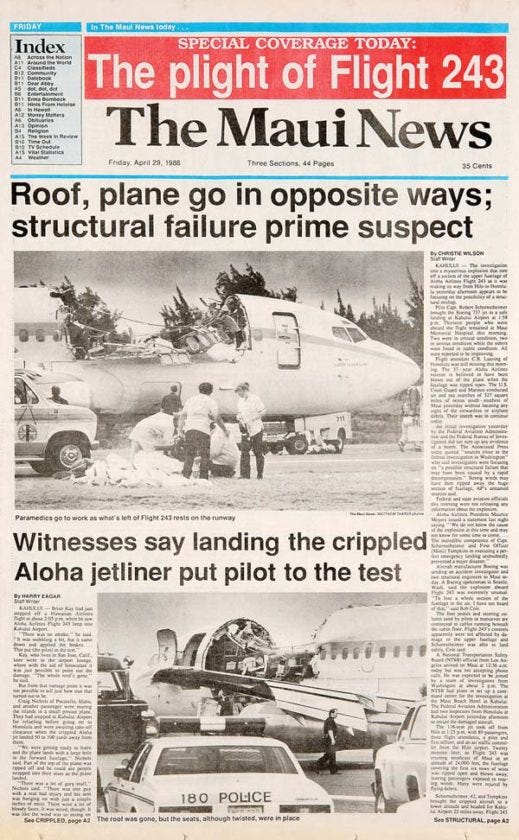 Aloha Airlines Flight 243 Ntsb Report