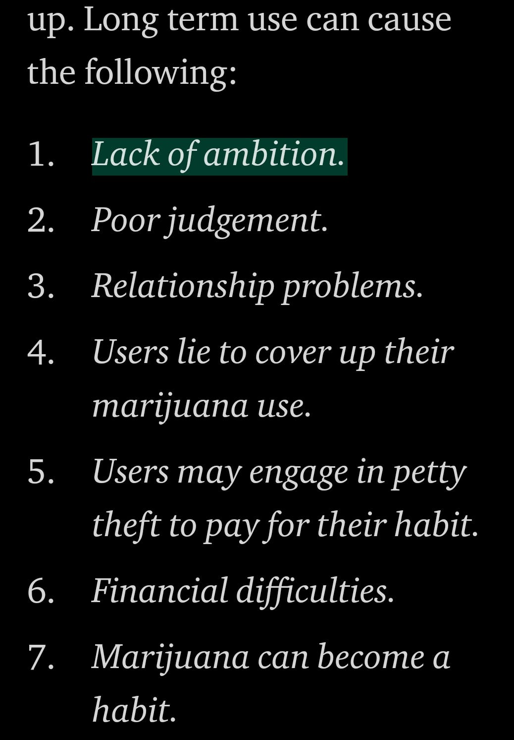 Lack of Ambition is only if your ambition is compromised by your energy ...