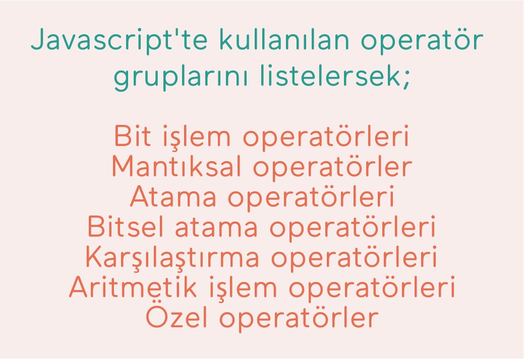Javascript’te Operatörler. Operatörler, değişkenler veya sabitler… | by ...