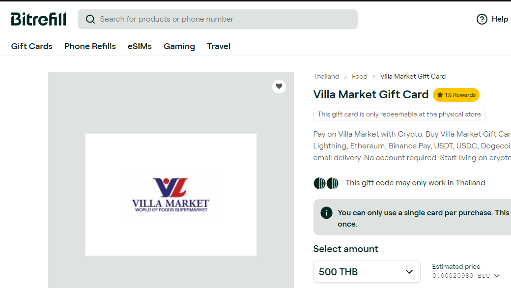 Villa Market gift card, pay with crypto on Bitrefill | by Cryptobkk ...