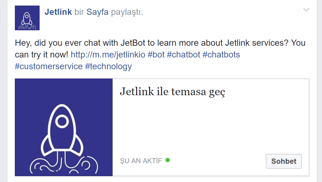 5 basit adımda Messenger Chatbot’umuzu nasıl tanıtabiliriz? | by Jetlink | Jetlink
