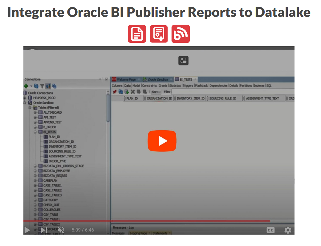 Integrate Oracle BI Publisher Reports to Datalake with eZintegrations - Bizdata Inc. - Medium