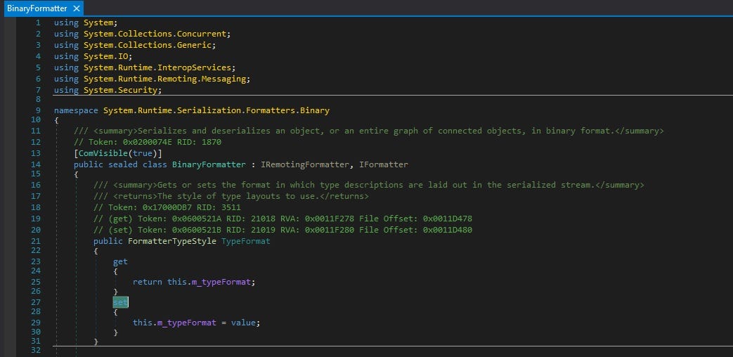 BinaryFormatter — TextFormattingRunProperties | by hkln1 | tradahacking | Medium