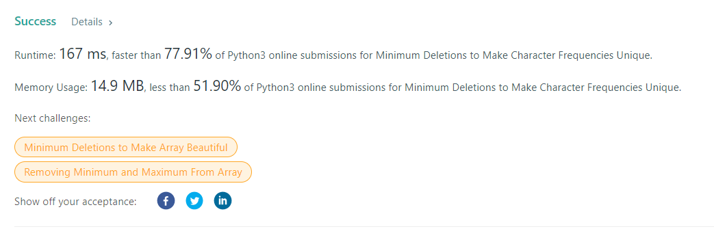Minimum Deletions to Make Character Frequencies Unique - gun - Medium Minimum Deletions to Make Character Frequencies Unique - gun - Medium