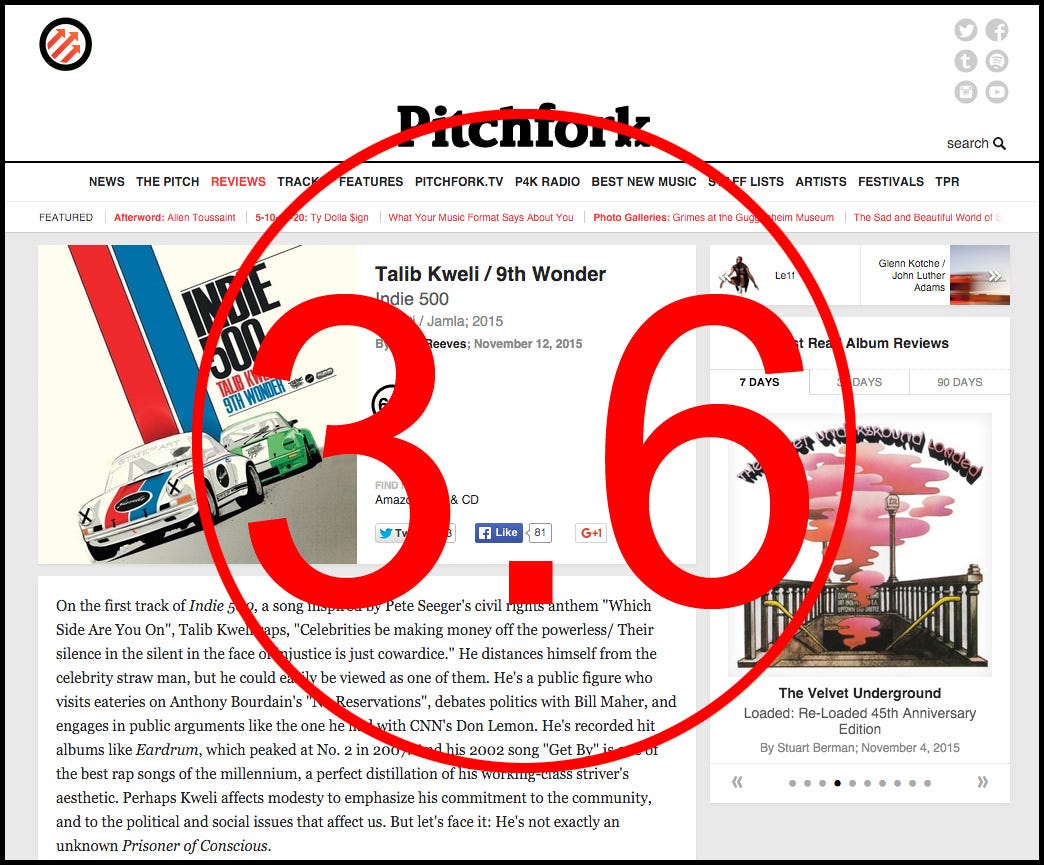 My Review of Pitchfork’s ‘Indie 500’ Album Review | by Talib Kweli ...