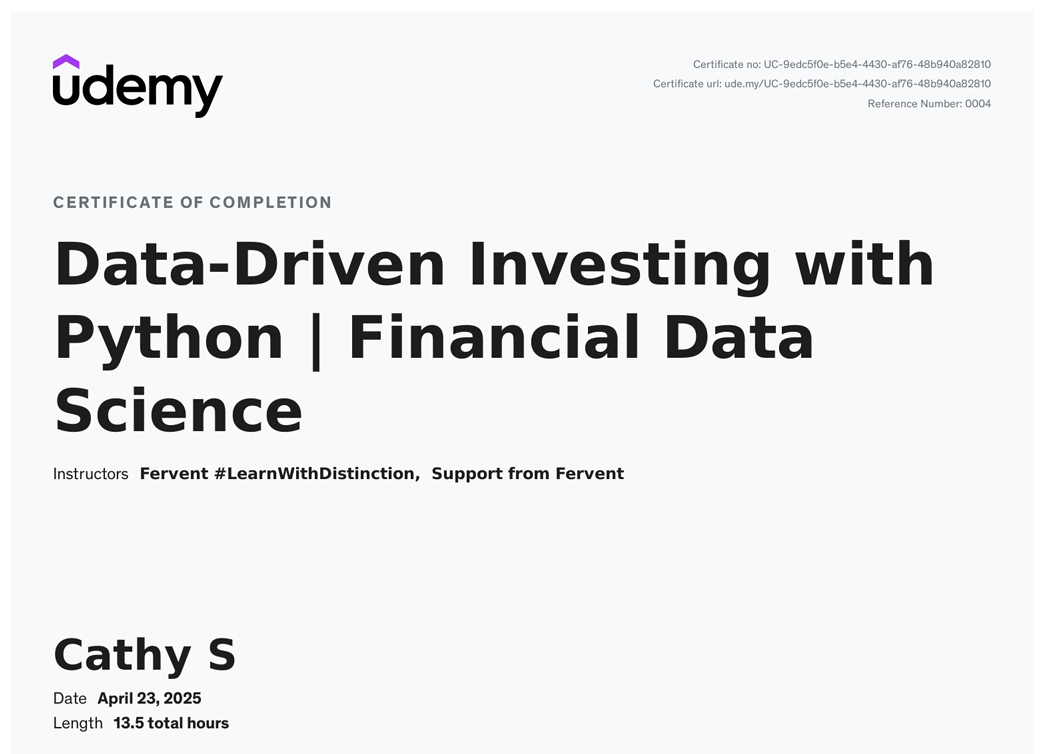 Financial Data Science: Data-Driven Investing with Python — My honest ...
