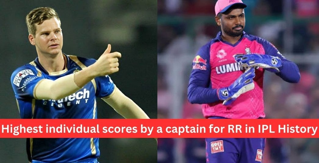 Top 5 Highest individual scores by a captain for RR in IPL History | by ...