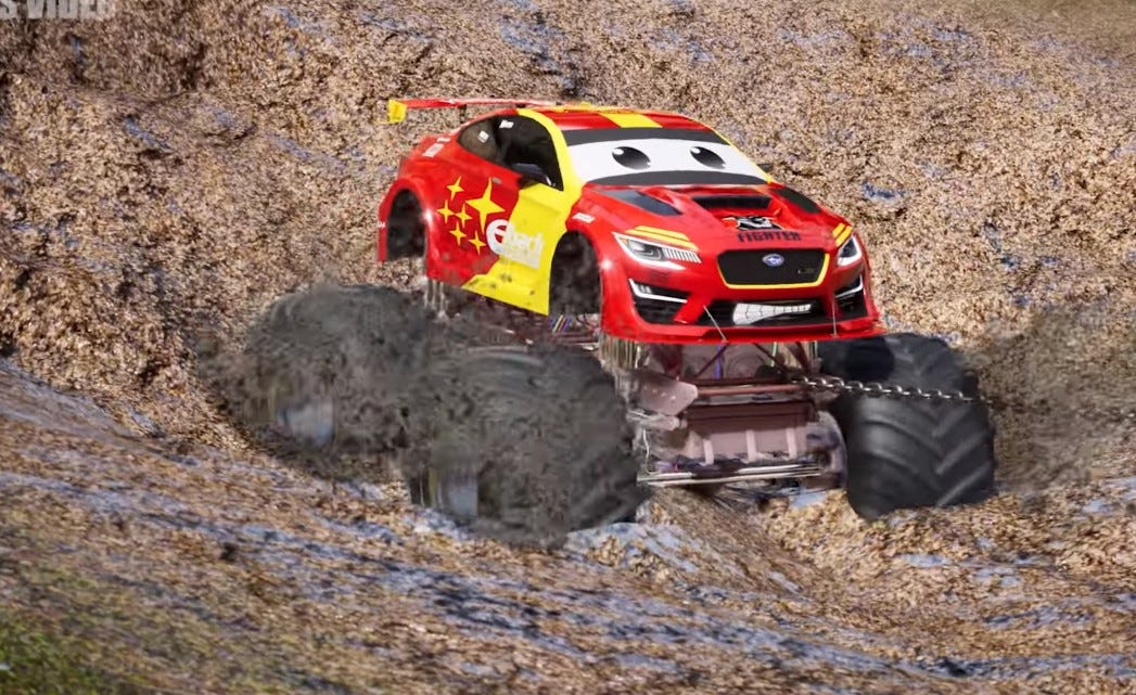 Monster Truck Stuck in Mud: Giant Monster Truck’s Epic Rescue Adventure ...
