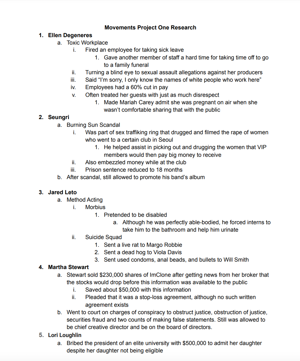 Movements Project #1. Rationale | by Miranda Peterson | Medium